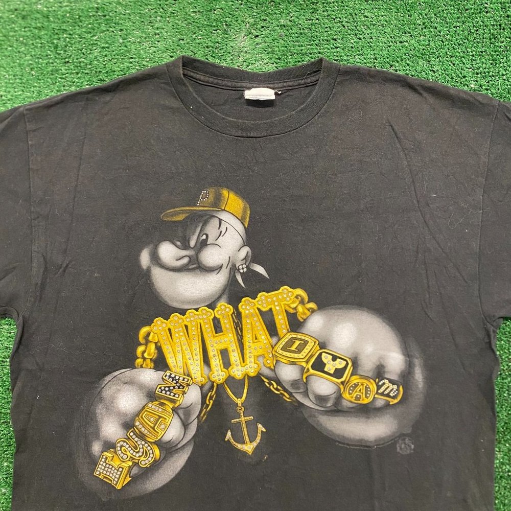 Popeye Cartoon Gangster Vintage Rap T-Shirt - Gem